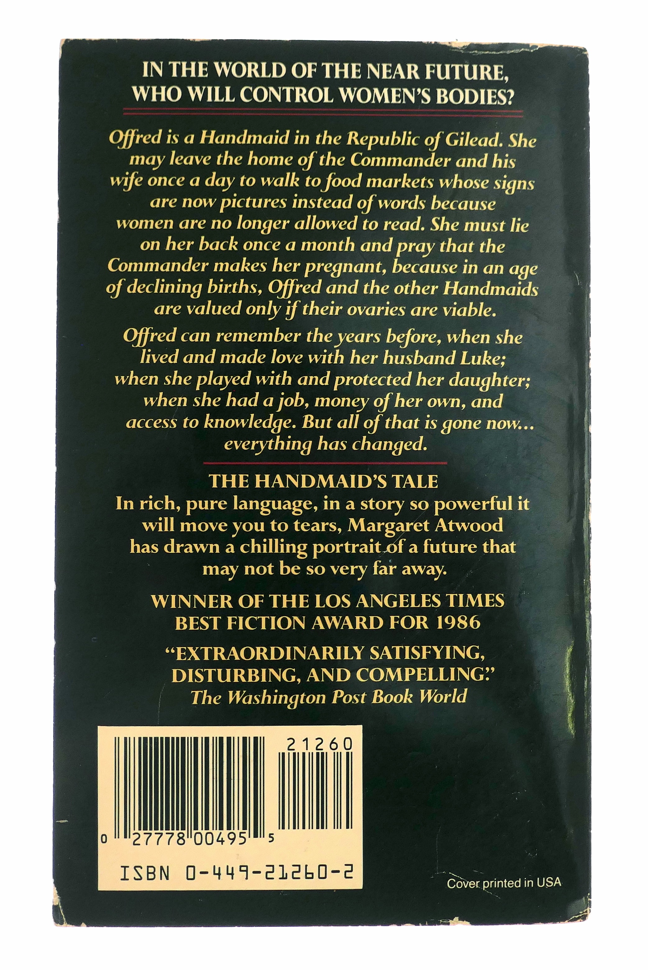 The Handmaid's Tale by Atwood, Margaret: Very Good Mass Market ...