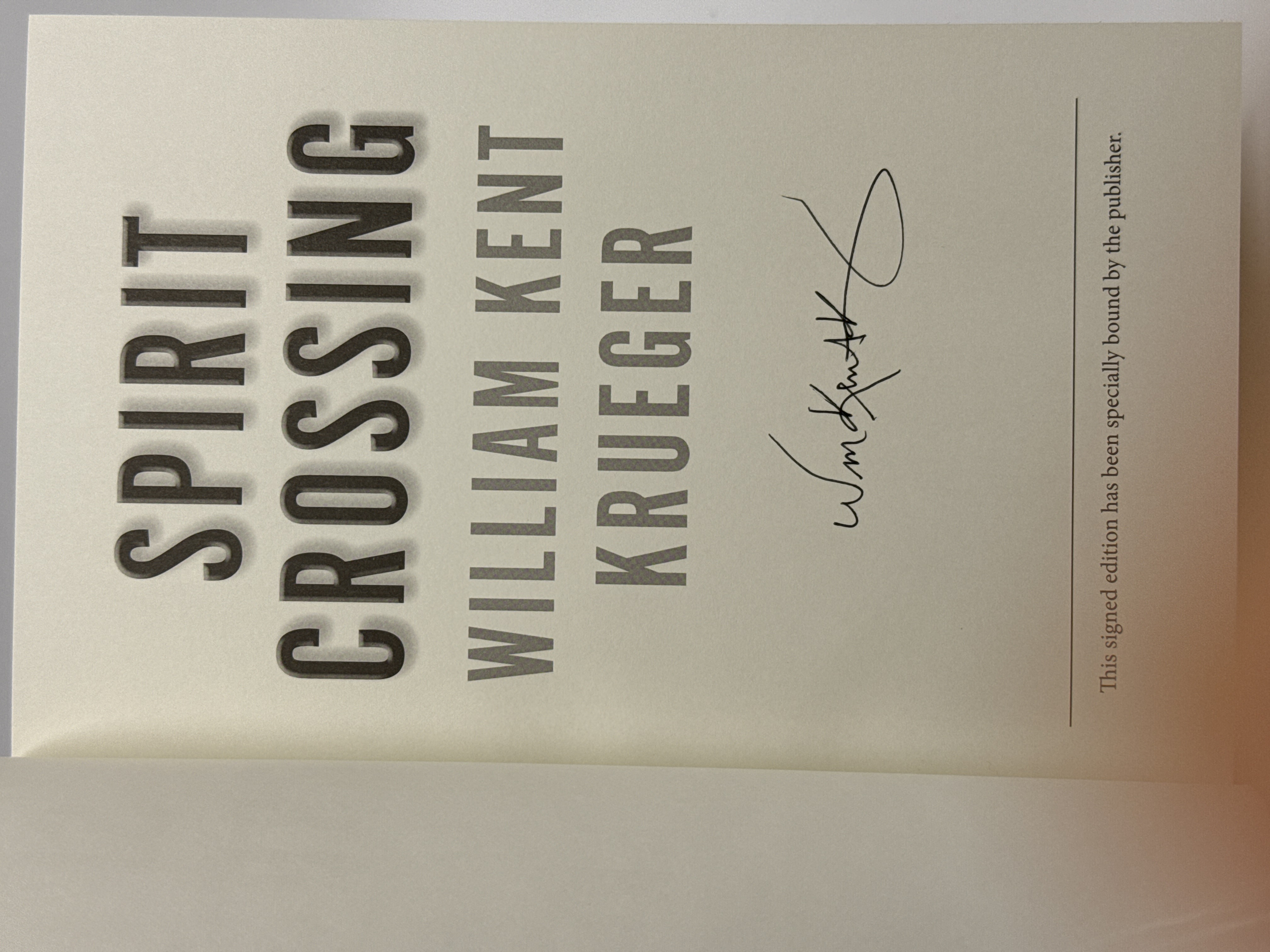 SPIRIT CROSSING. by Krueger, William Kent.: FINE (2024) Signed by ...