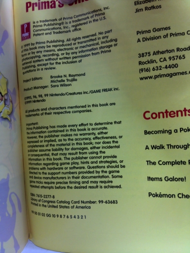 Pokemon Yellow (Prima's Official Strategy Guide) by Elizabeth Hollinger ...