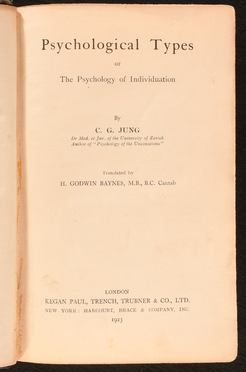 Psychological Types or The Psychology of Individuation de C. G. Jung ...