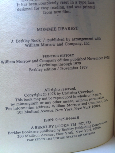 Mommie Dearest by Christina Crawford: Good Unknown (1979 ...