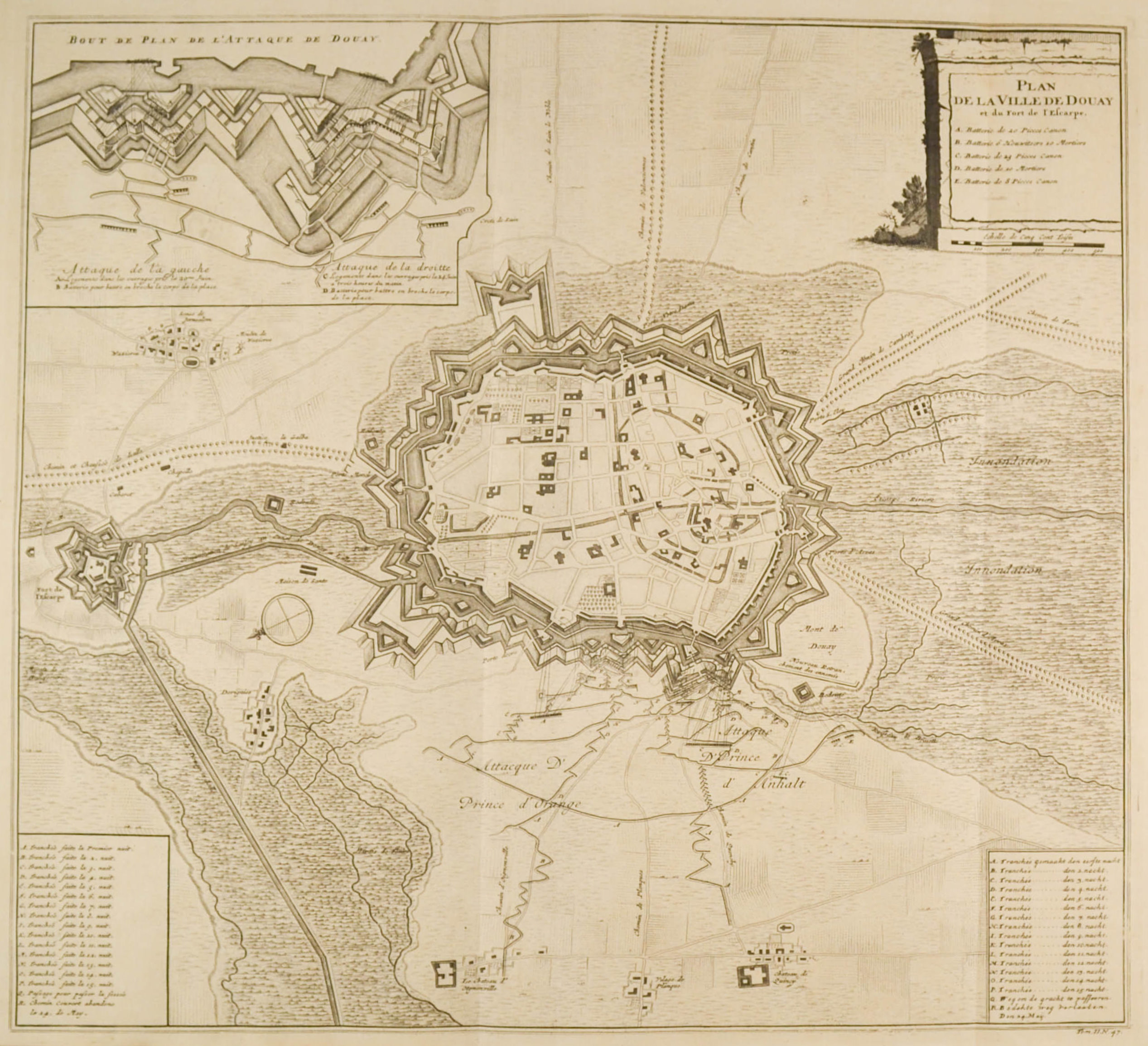 DOUAI. "Plan de la Ville de Douay et du Fort de l'Escarpe ...