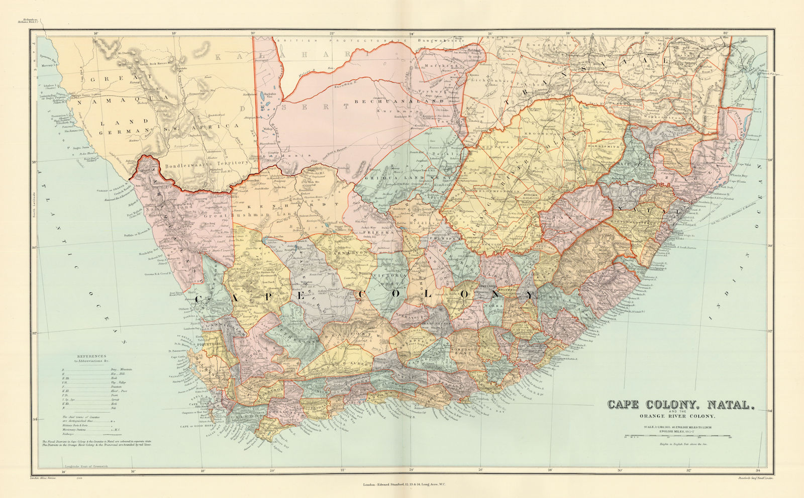 Cape Colony, Natal and the Orange River Colony by Stanford, Edward ...