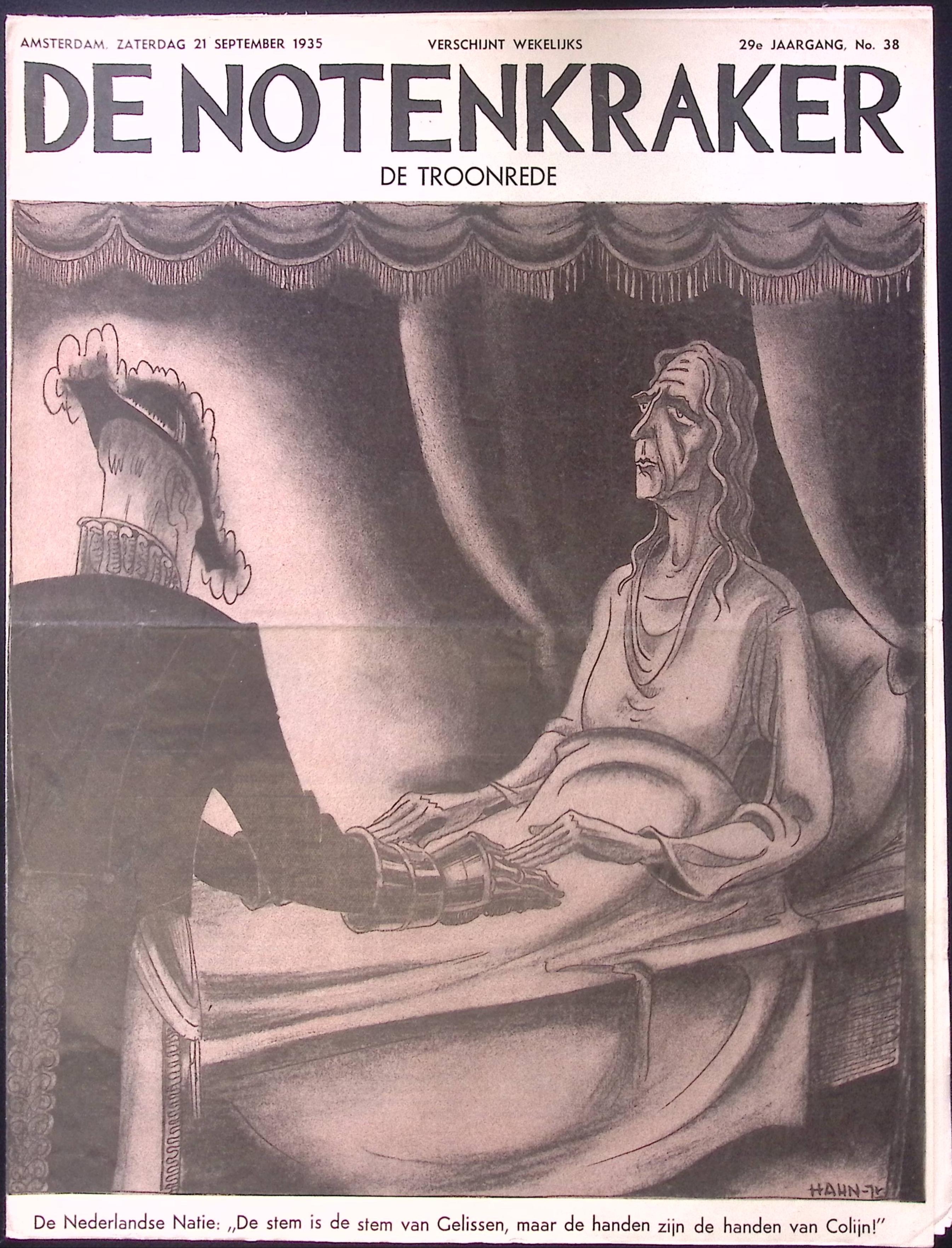 Mening over de troonrede op spotprent: (1935) Art / Print / Poster ...