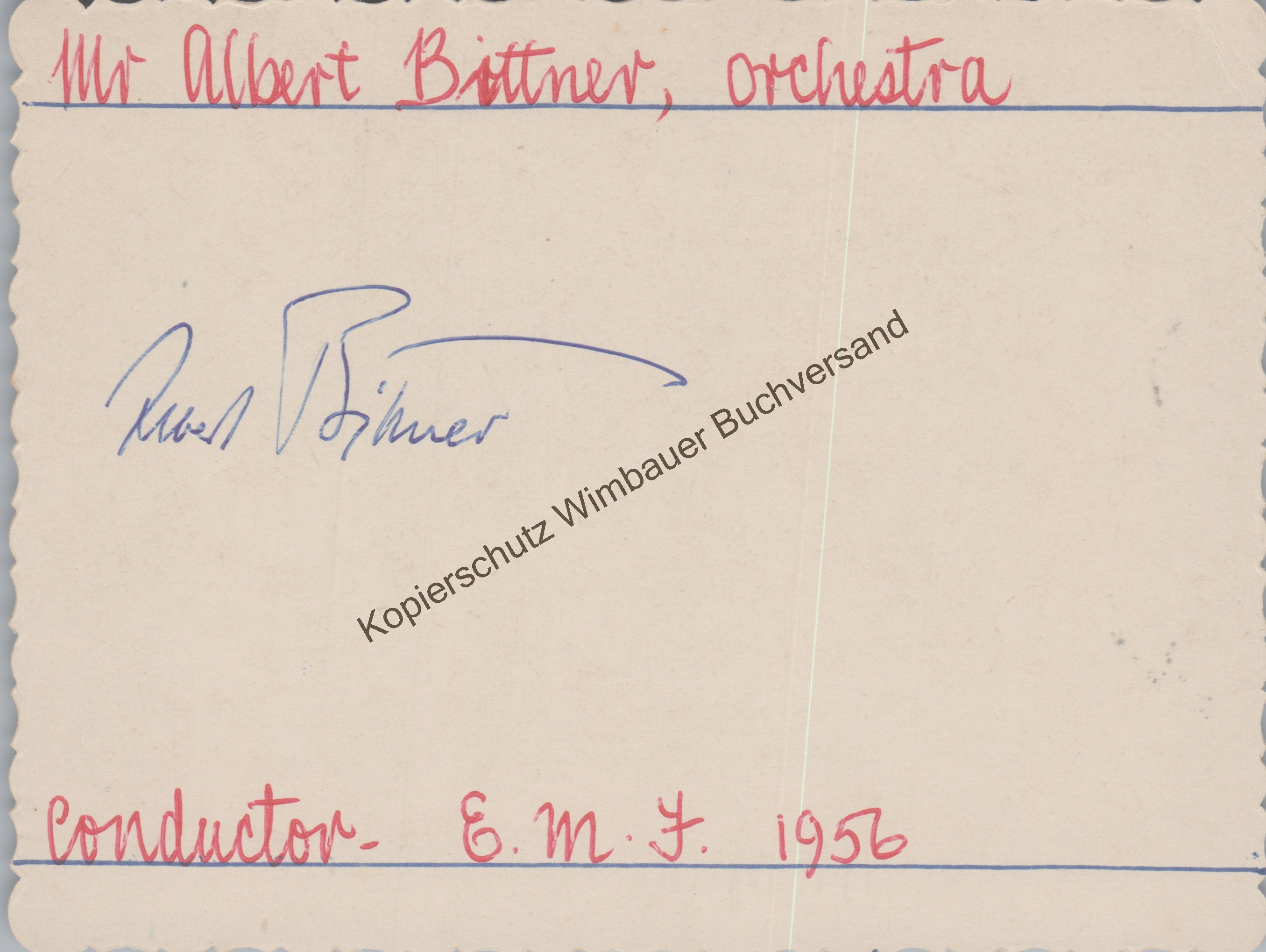 Original Autogramm Albert Bittner (1900-1980) /// Autograph signiert ...