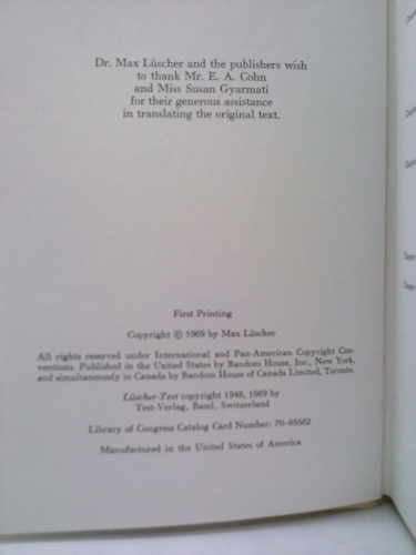 The Luscher Color Test: The Remarkable Test that Reveals Personality ...