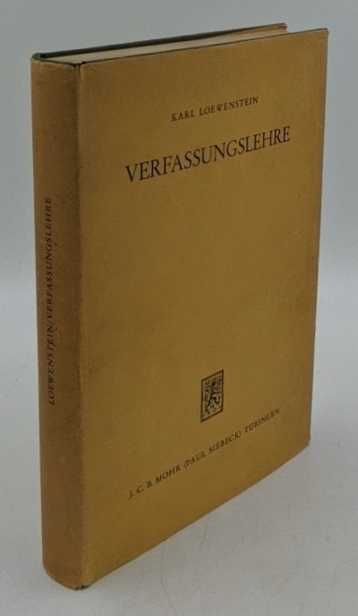 Verfassungslehre. von Loewenstein, Karl und Rüdiger Boerner ...