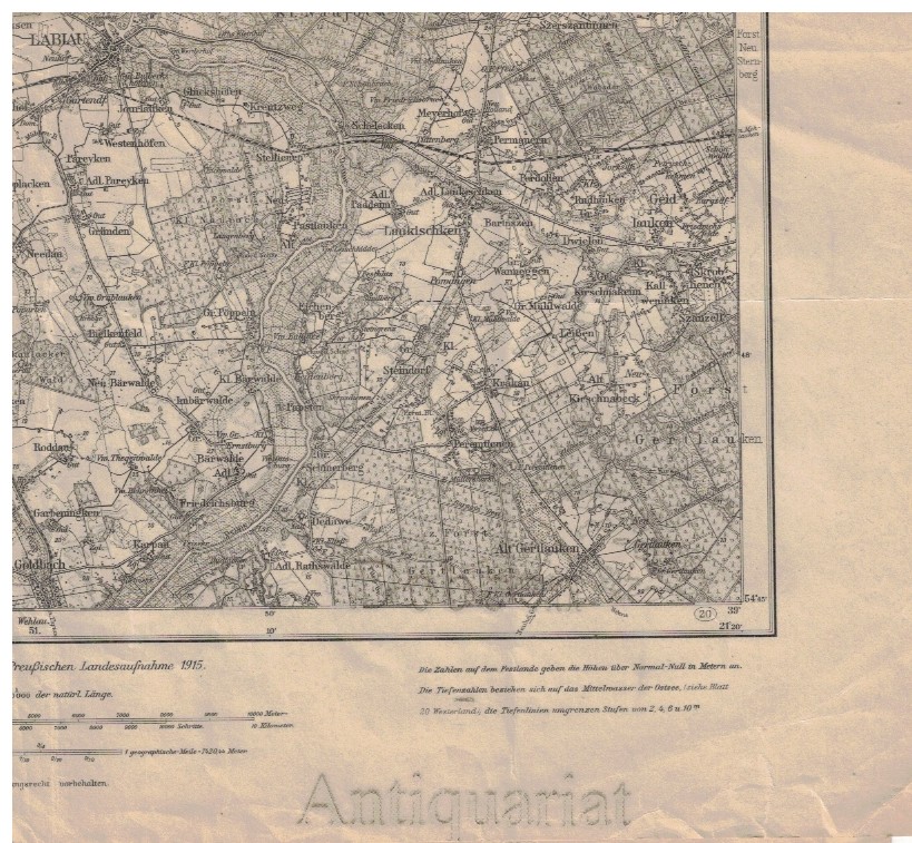 Karte des Deutschen Reiches 1:100 000. Nr. 30 Labiau. von Preußische ...