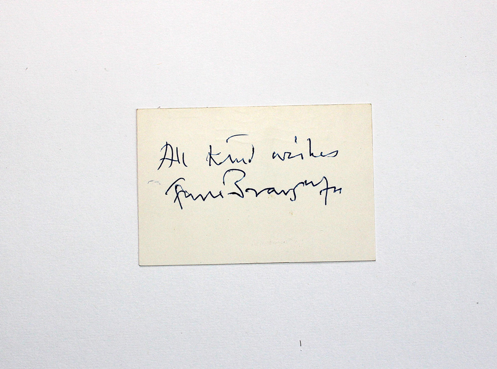An Original Handwritten and Signed Card by Welsh Artist Sir Frank ...
