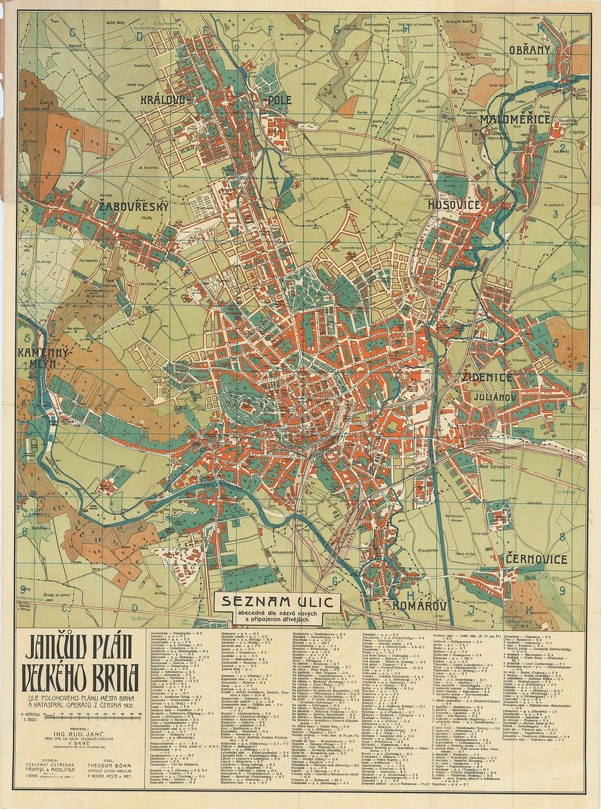 Jancuv plán Velkého Brna. [Town plan of Brno in the Czech Republic] von ...