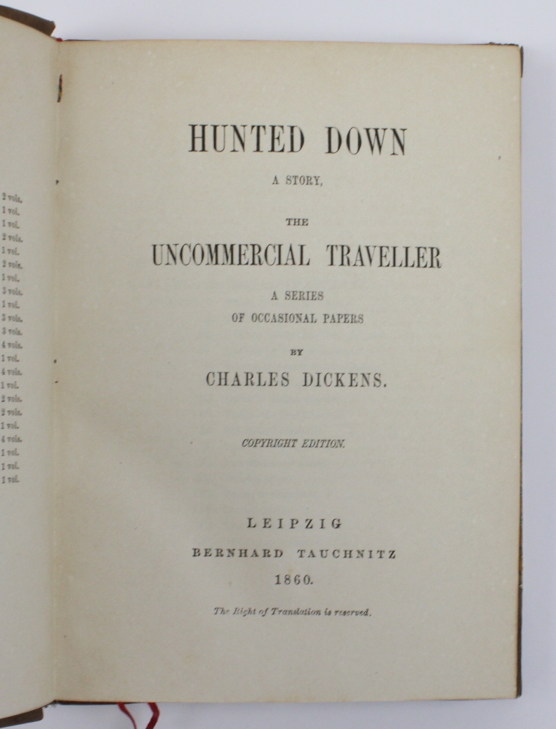 Hunted Down. A story, the uncommercial Traveller. A Series of occasional Papers (Collection of ...