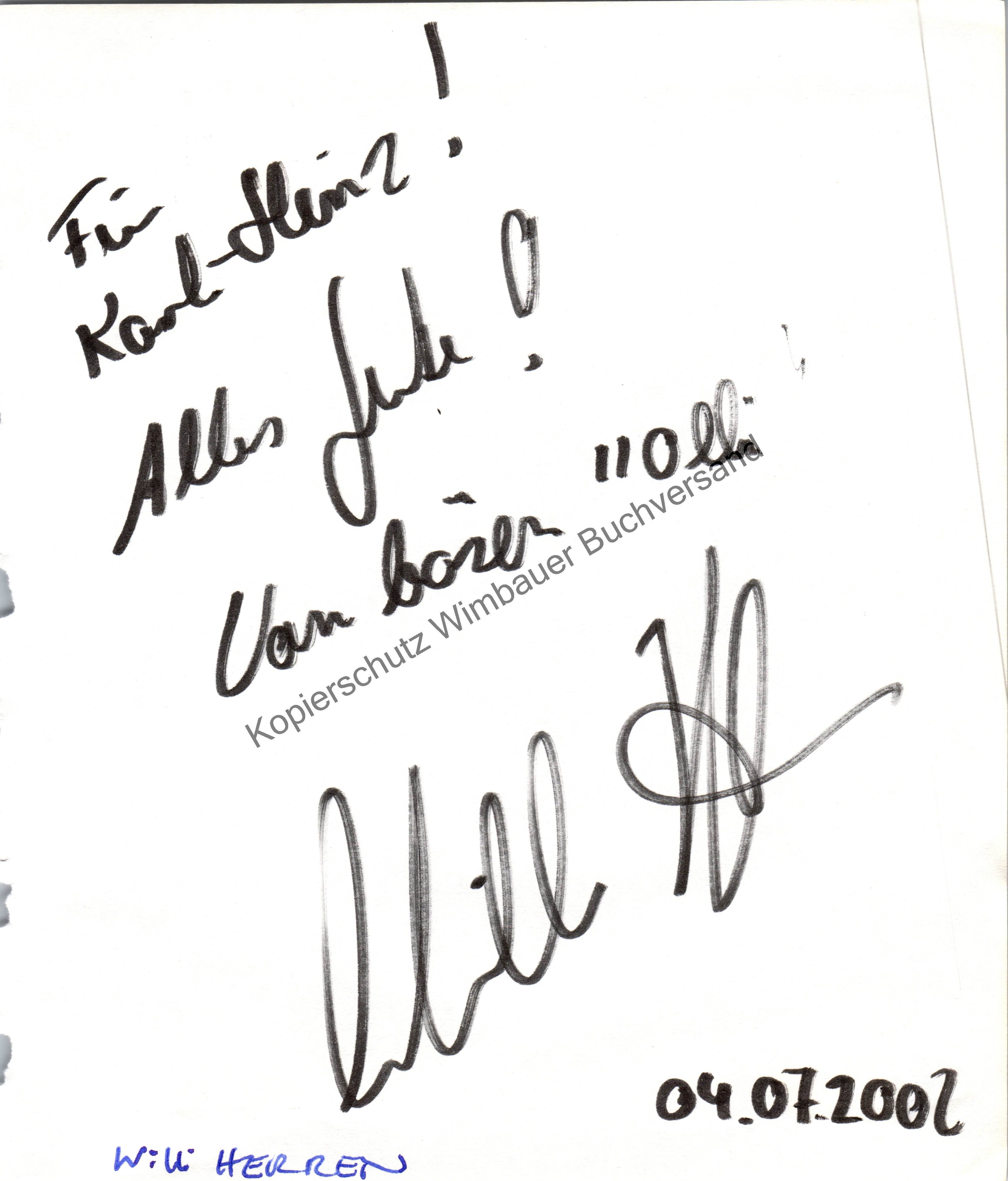 Original Autogramm Wilhelm ?Willi? Herren /// Autograph signiert signed ...