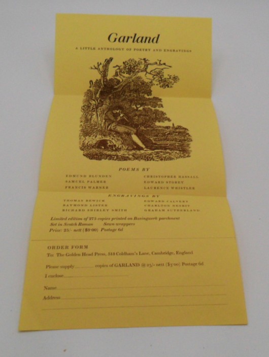 Garland A Little Anthology of Poetry and Engravings Edited by Francis ...