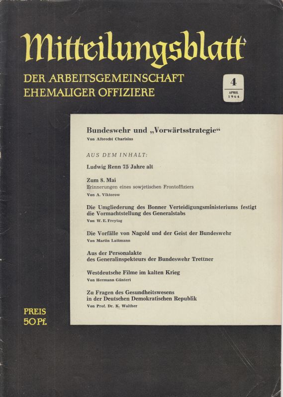Mitteilungsblatt der Arbeitsgemeinschaft ehemaliger Offiziere. Jahrgang ...