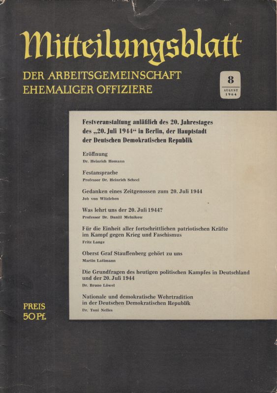 Mitteilungsblatt der Arbeitsgemeinschaft ehemaliger Offiziere. Jahrgang ...