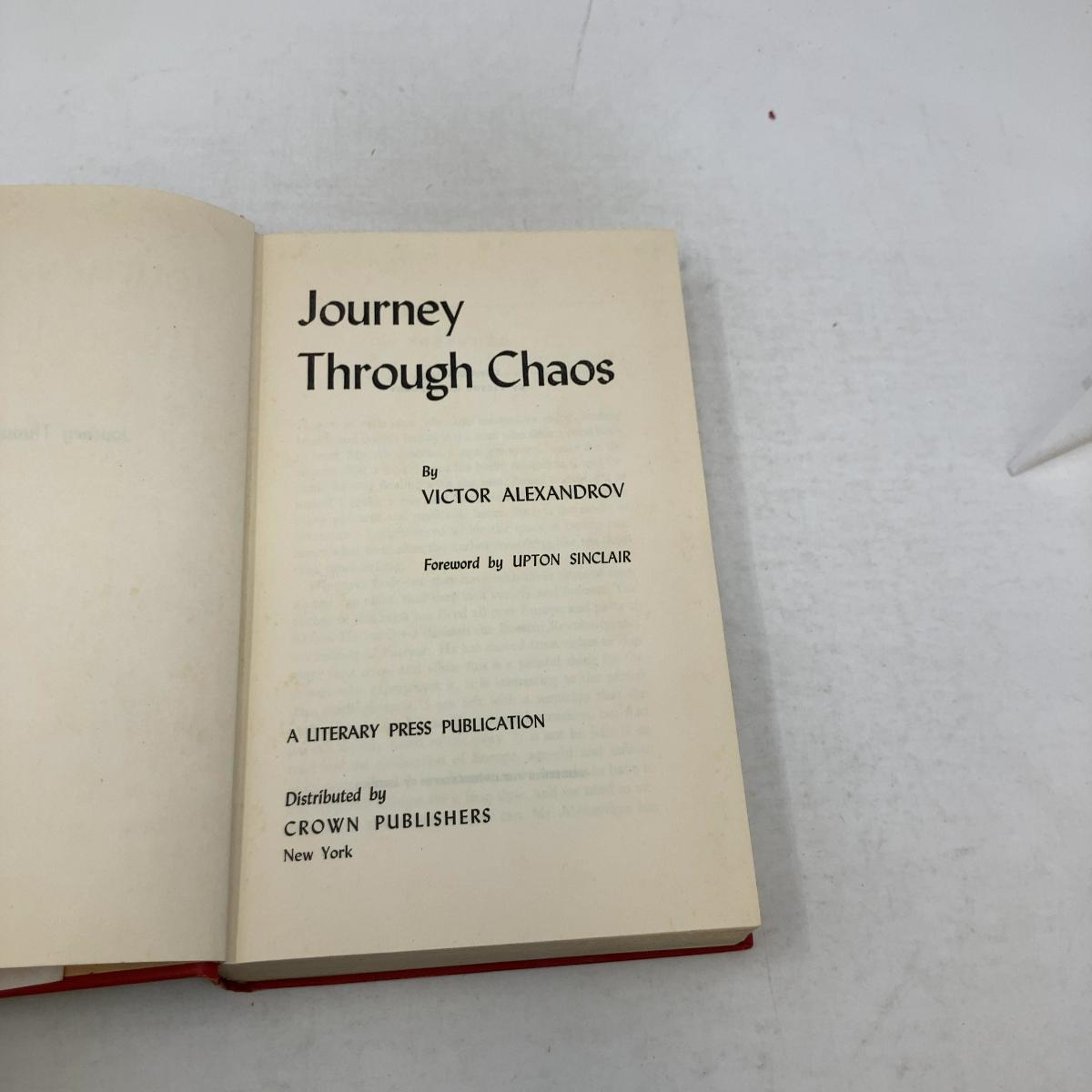 Journey Through Chaos by Victor Alexandrov: Very Good Hardcover (1945 ...