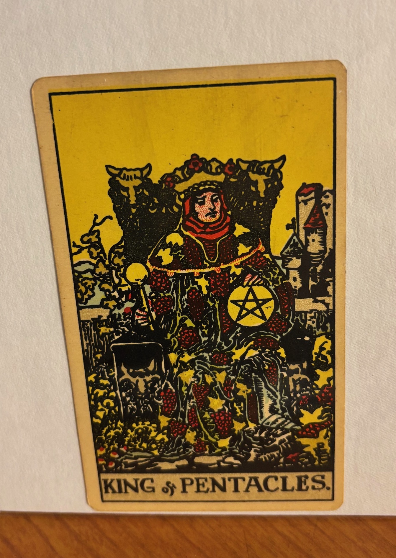 Original Rider Waite Tarot Deck Card. King of Pentacles. Minor Arcana ...