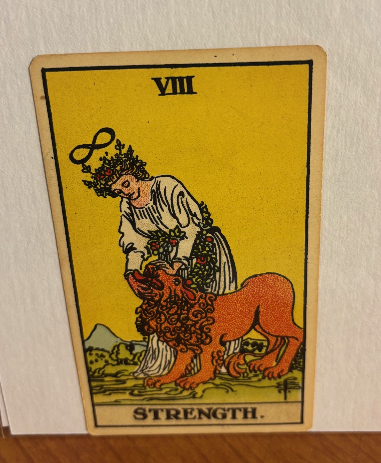 Original Rider Waite Tarot Deck Card. Strength. Card VIII. Major Arcana ...