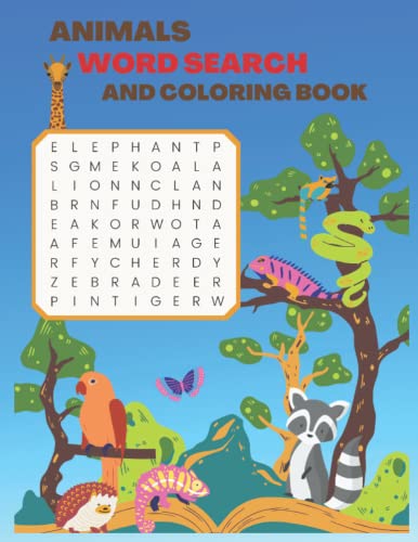 Animals word search and coloring book: super word search book and ...