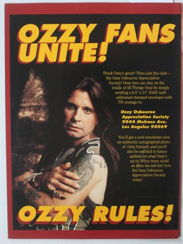 OZZY OSBOURNE #1 December/1993; GOLD Edition Rock-It Comix Malibu ...
