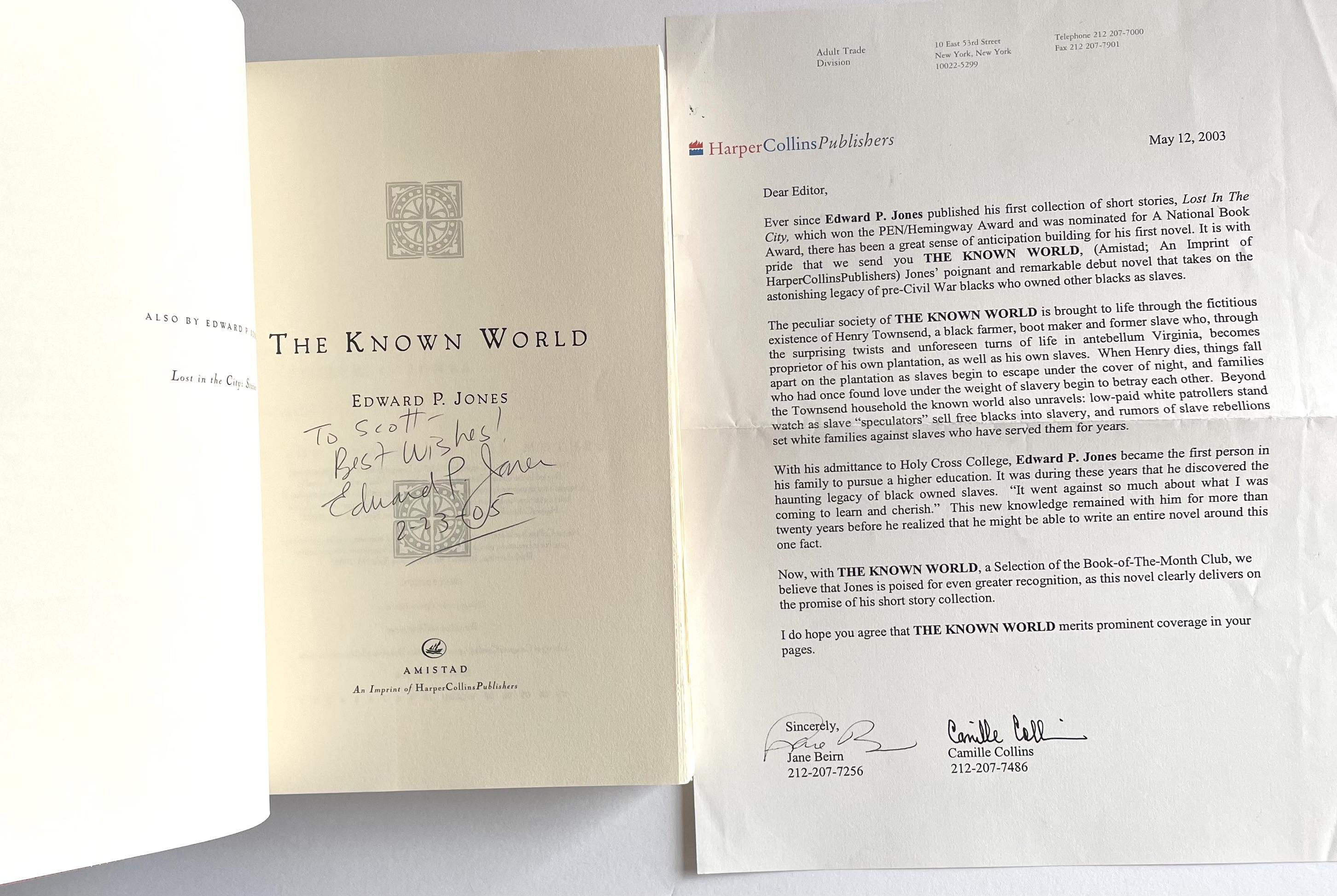 The Known World-Advanced Reader Copy by Edward P. Jones: New Soft cover ...