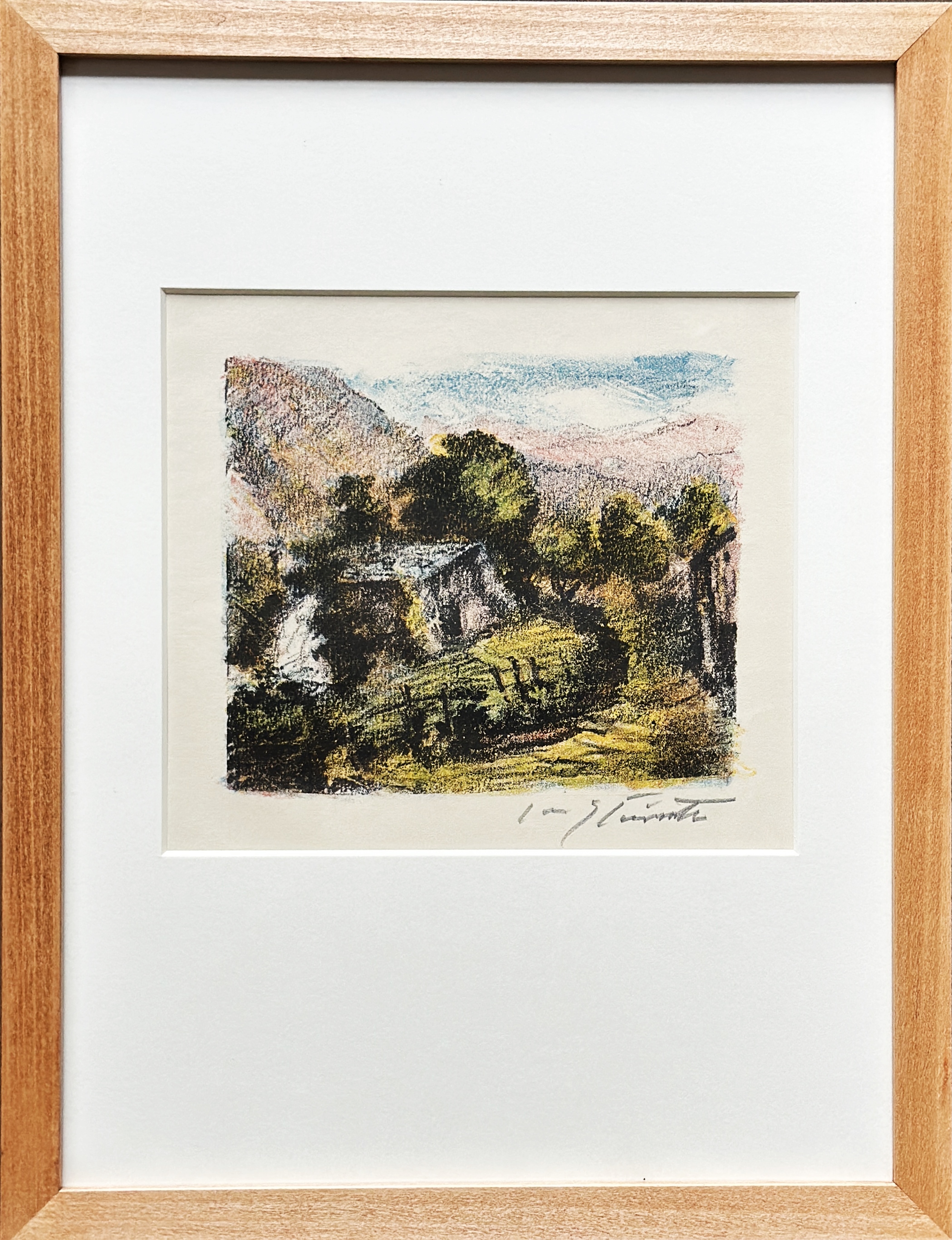 Alphütte 1923, Farblithografie, handsigniert par Lovis Corinth: Gut bis ...