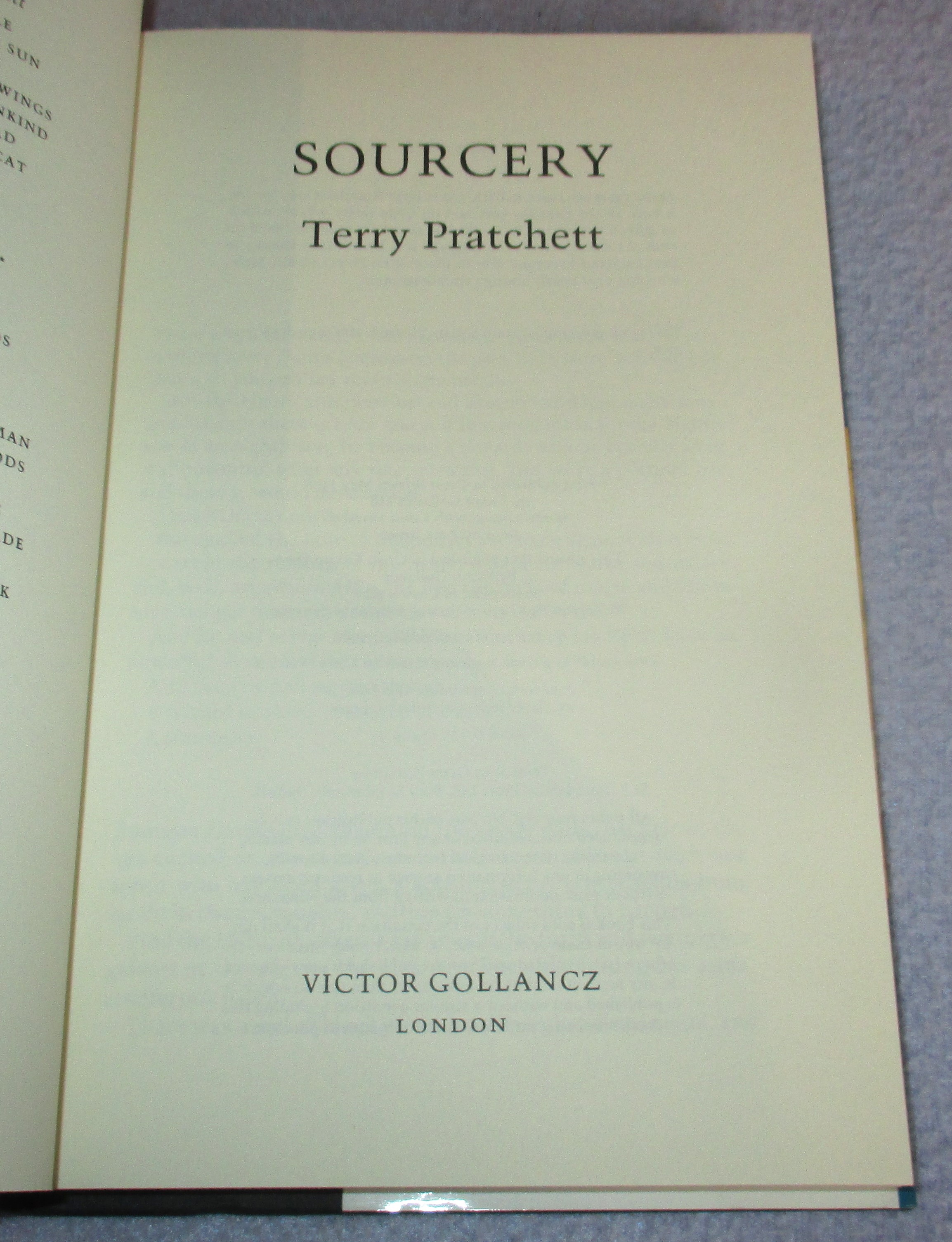 Sourcery by Terry Pratchett: Very Good Hard Cover (1996) . | Bramble Books
