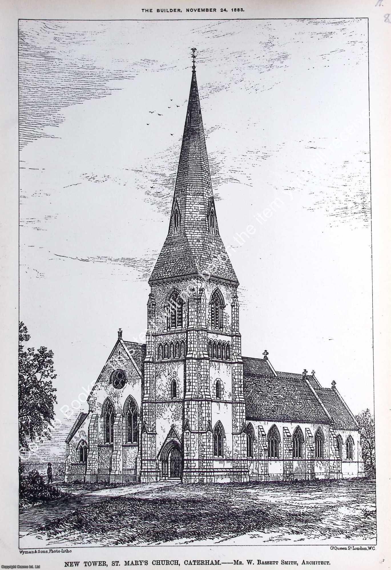 1883 : St. Mary's Church, Caterham, New Tower. W. Bassett Smith ...