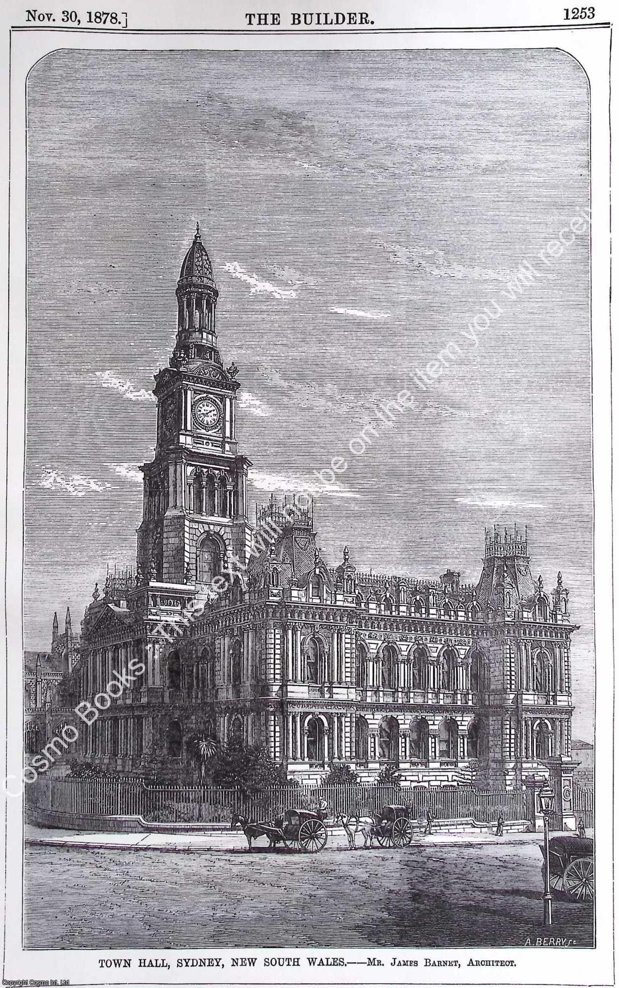 1878 : Town Hall, Sydney, New South Wales. James Barnet, Architect. An ...