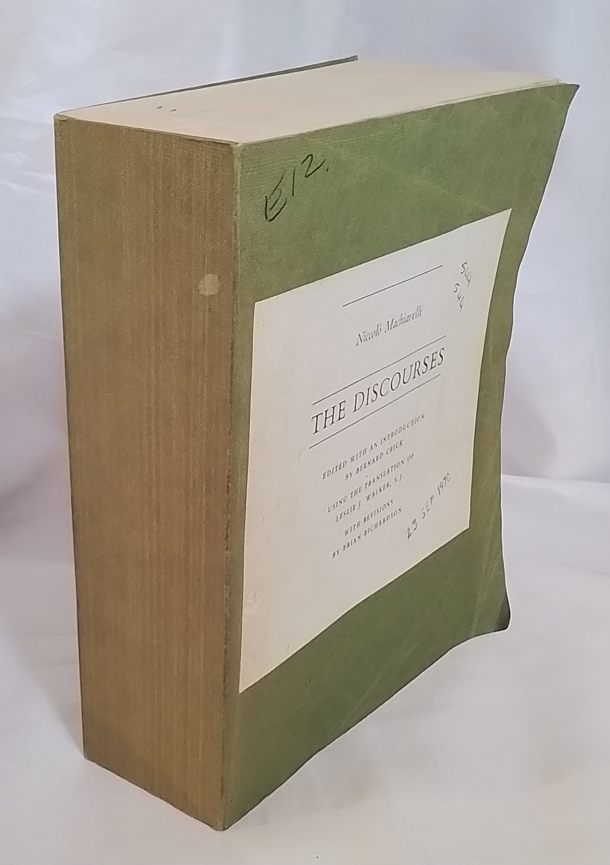 Niccolo Machiavelli: The Discourses. Edited with an Introduction by ...