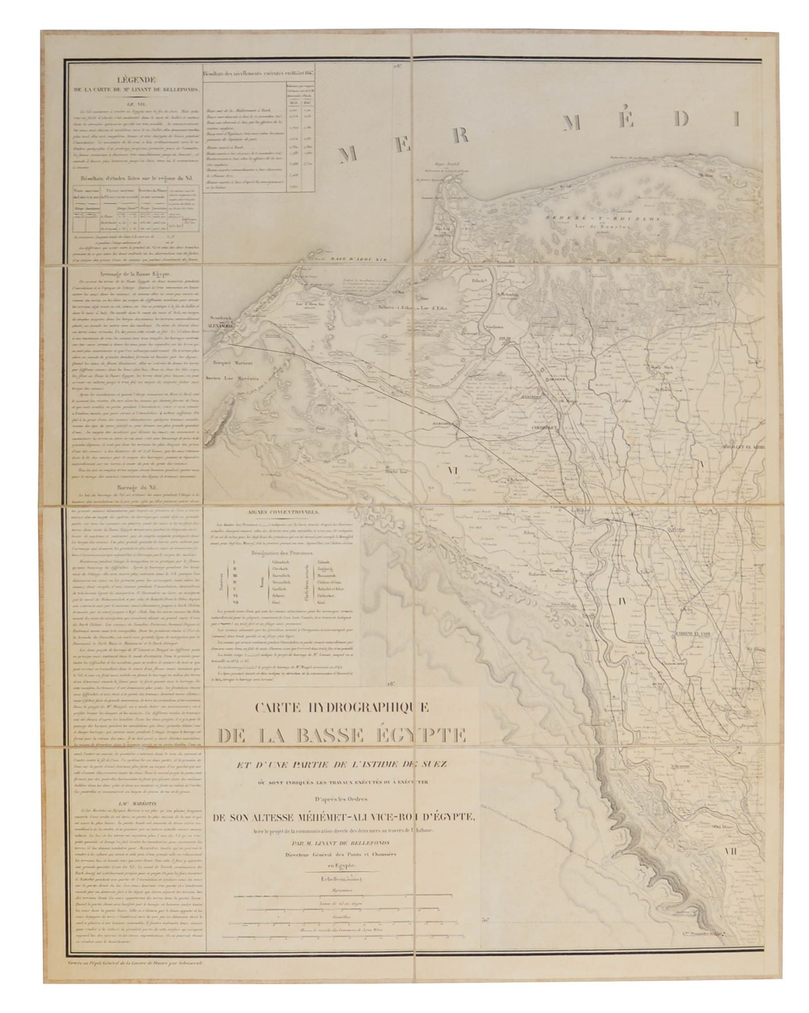Three maps of Egypt: Carte Hydrographique De La Partie Septentrionale ...