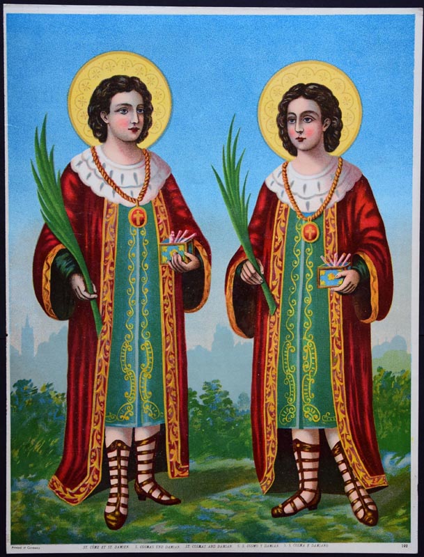 ST. CÔME ET ST. DAMIAN. S. COSMAS UND DAMIAN. ST. COSMAS AND DAMIAN. S ...