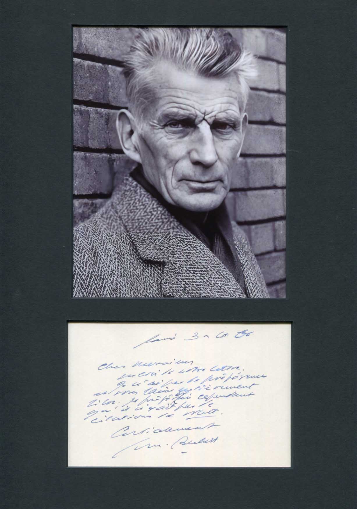 Samuel Beckett Autograph by Samuel Beckett: Signed by Author(s ...