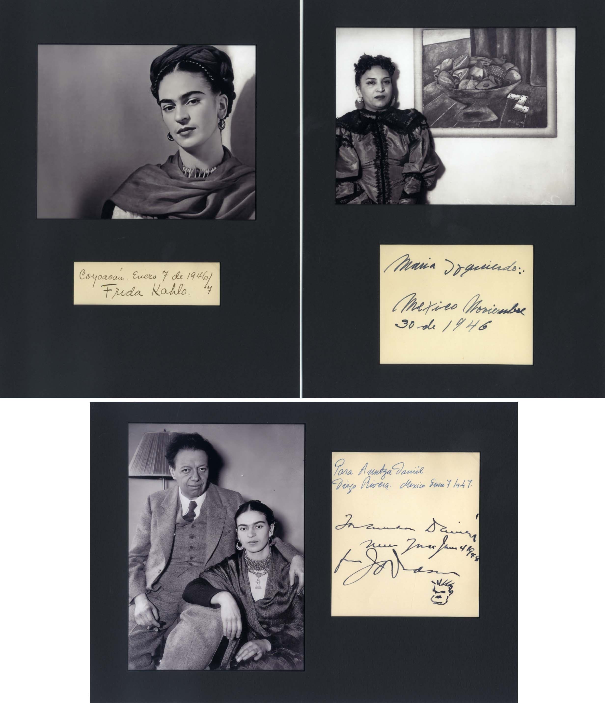 Frida Kahlo & Diego Rivera & Maria Izquierdo Autographs by Frida Kahlo ...