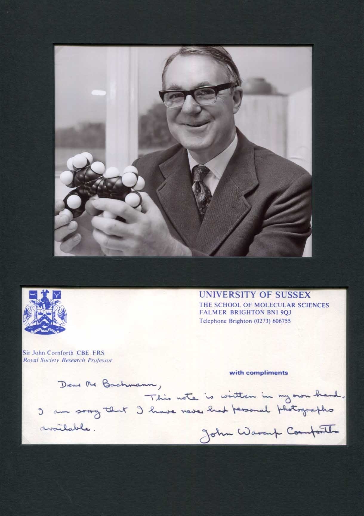 John Cornforth Autograph von John Cornforth: Signatur des Verfassers ...