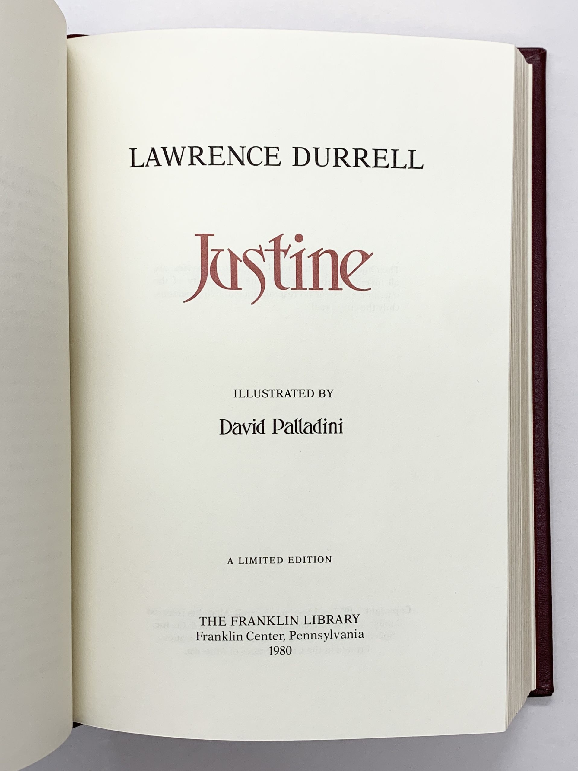 Justine von Durrell, Lawrence: Near fine Hardcover (1980) First Thus ...