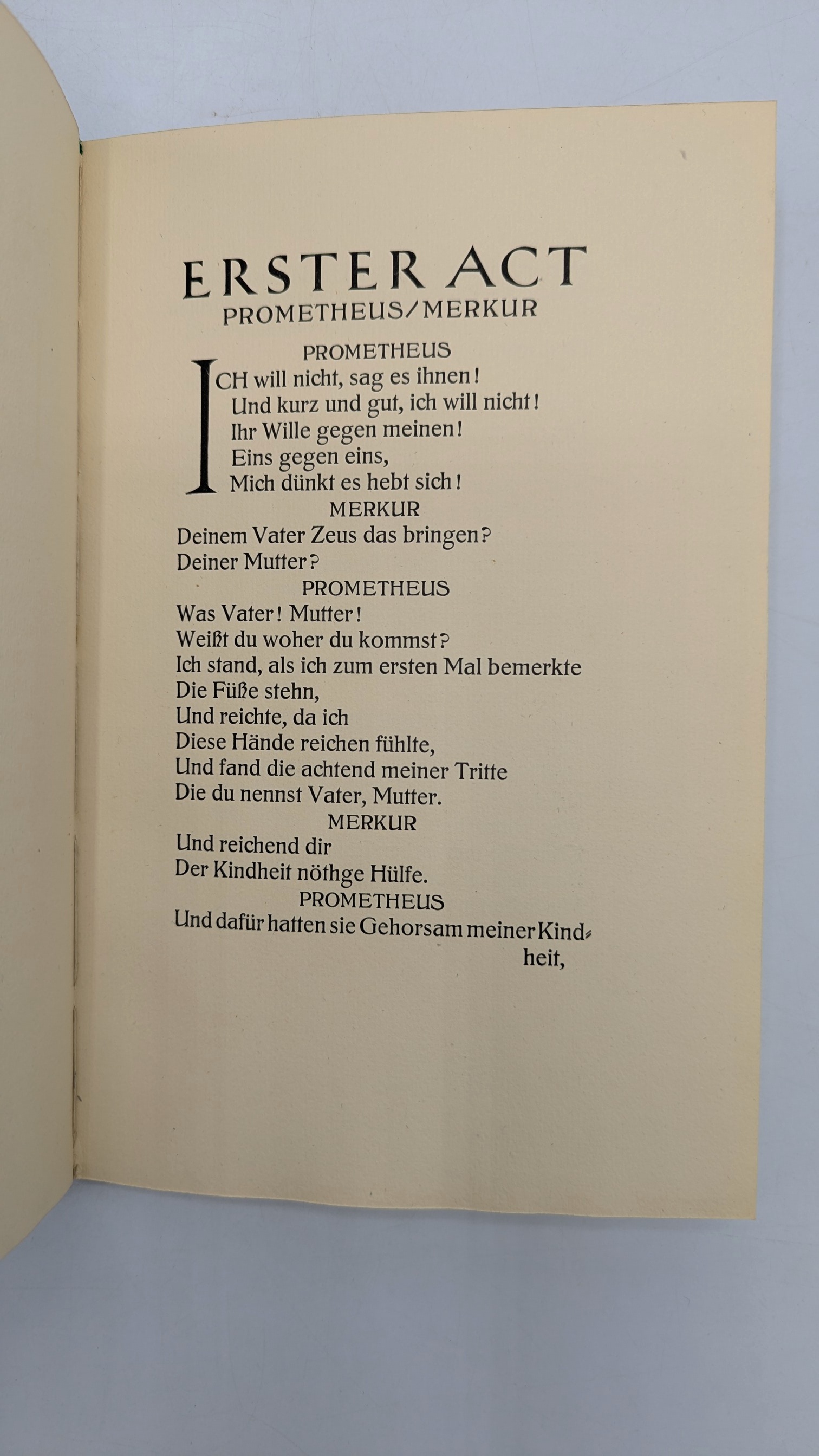 Prometheus. par Johann Wolfgang von Goethe: Gut (1922) | Antiquariat ...