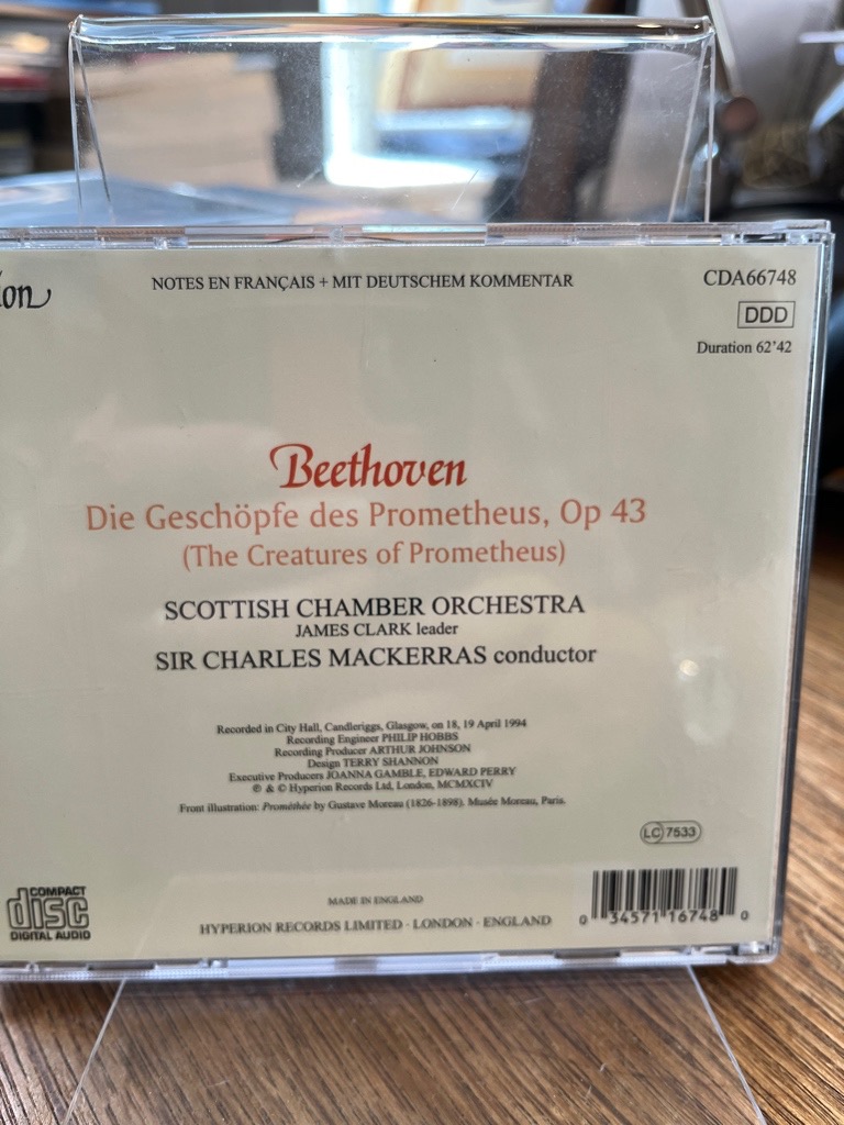Beethoven: Die Geschöpfe des Prometheus op. 43. Audio CD. Scottish ...
