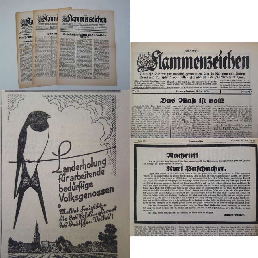 Flammenzeichen. Völkische Blätter für nordisch-germanische Art in Religion und Kultur, Staat und ...