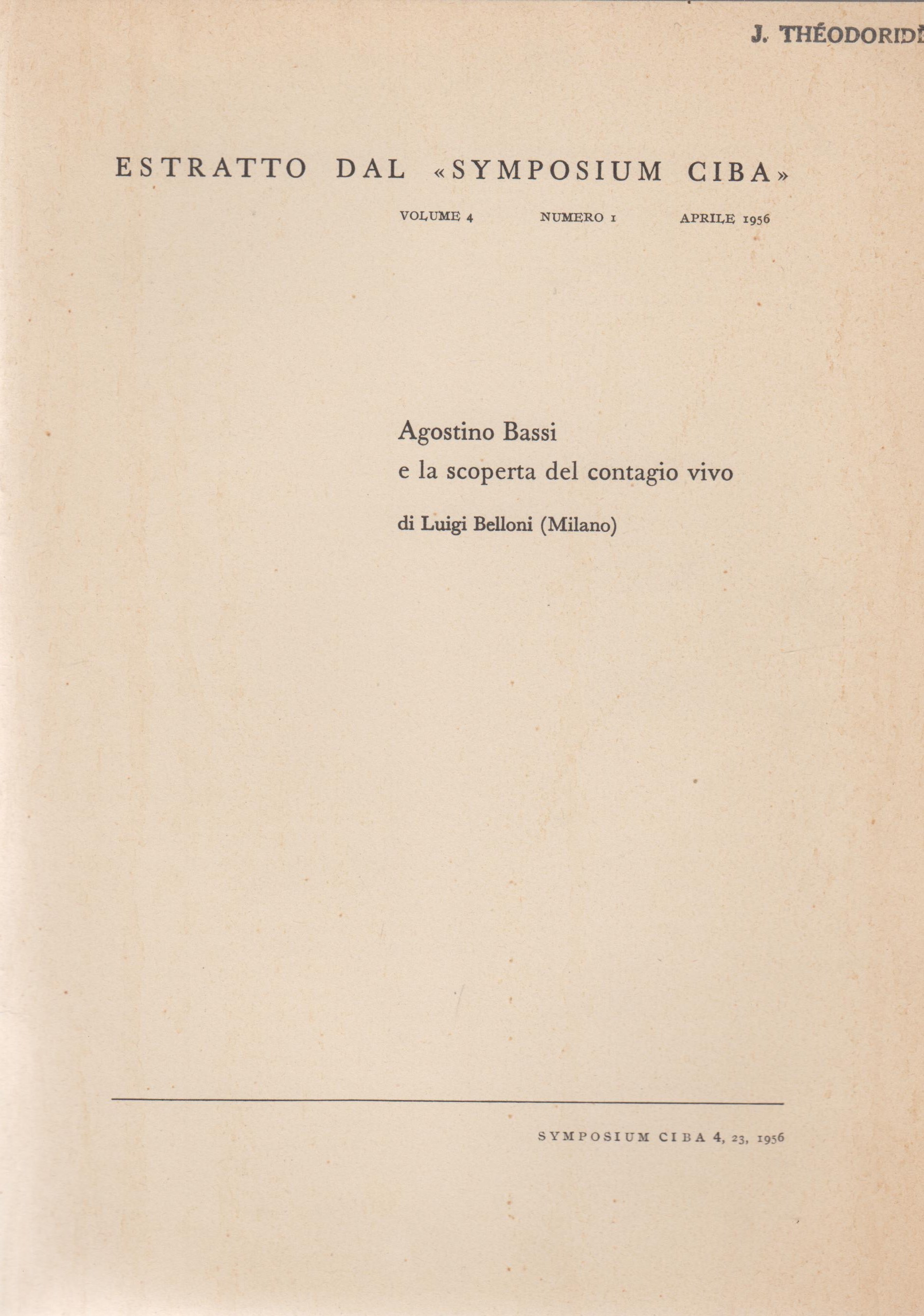La Scoperta di Agostino Bassi nelle storia del contagio vivo. by Luigi ...