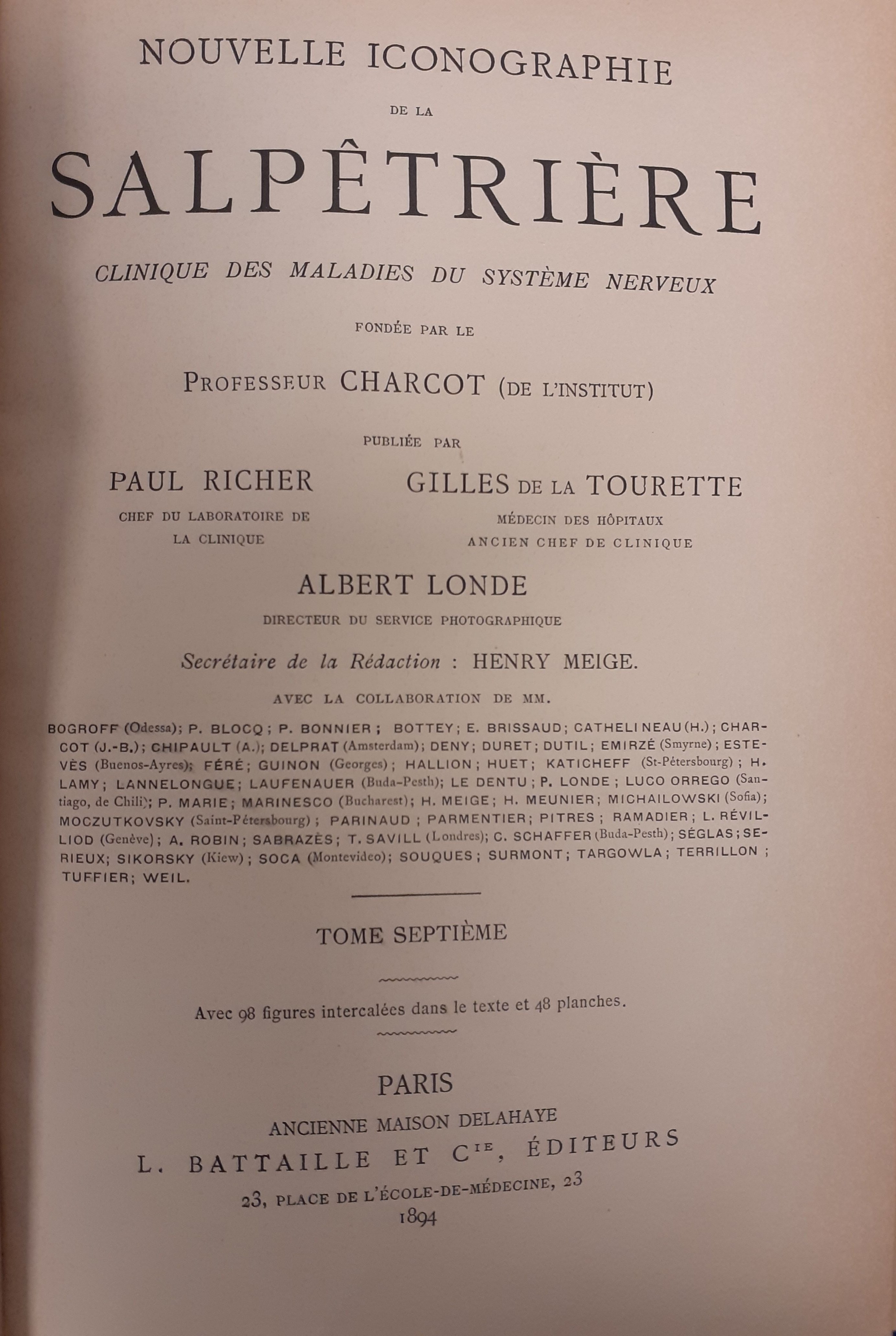 Nouvelle iconographie de la Salpétrière [Tome 07] : clinique des ...