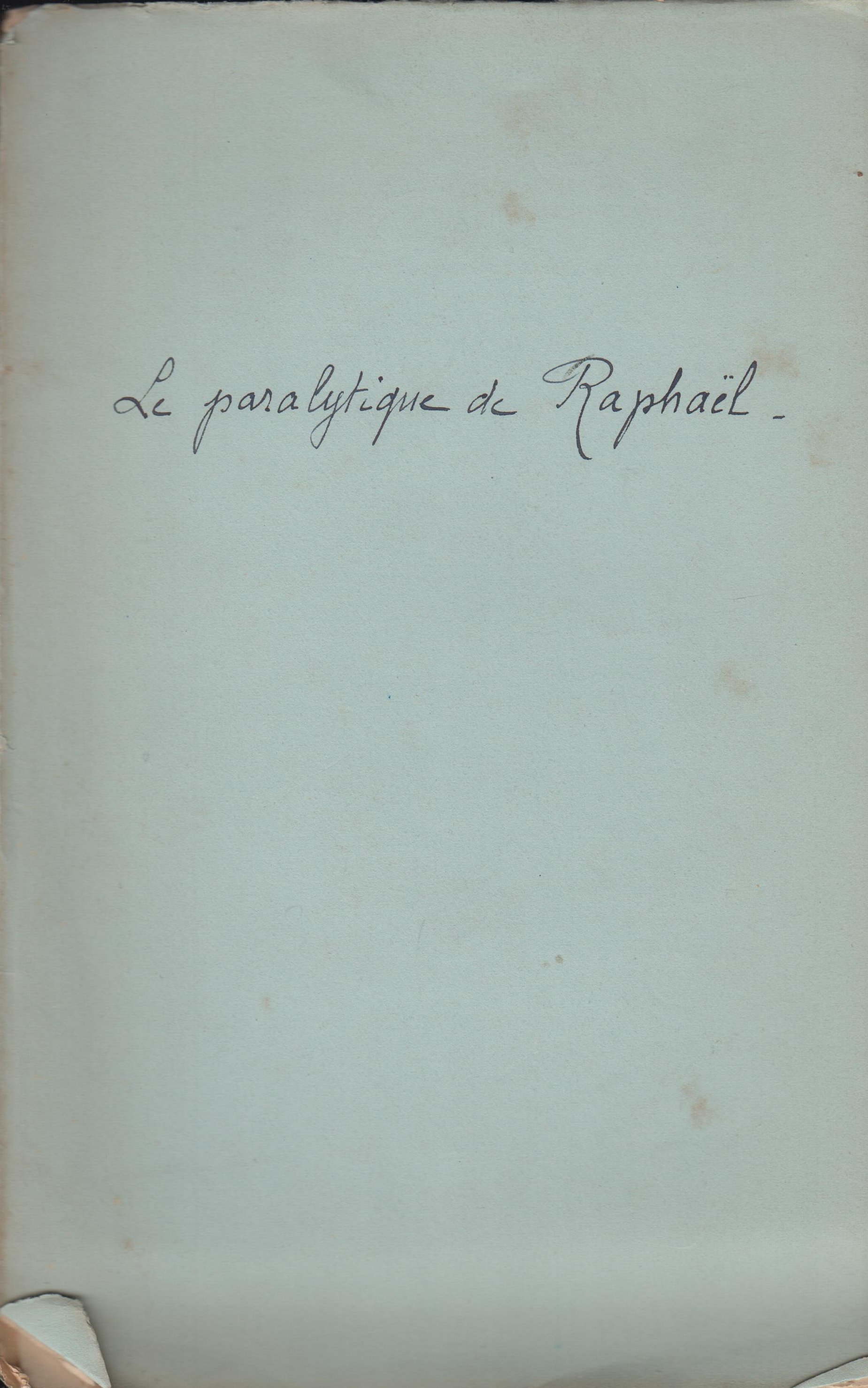 Le paralytique de Raphaël by Jean-Martin Charcot - Paul Richer: Bon ...