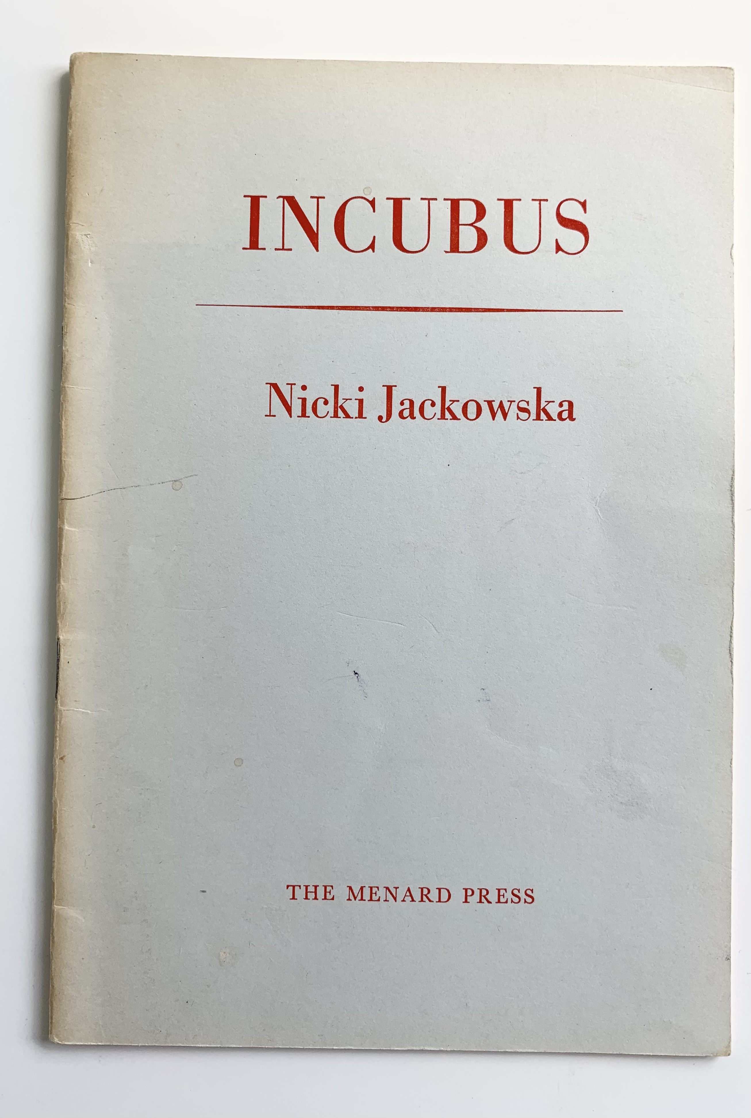Incubus. by JACKOWSKA, Nicki.:: (1981) Signed by Author(s) | Peter Scott