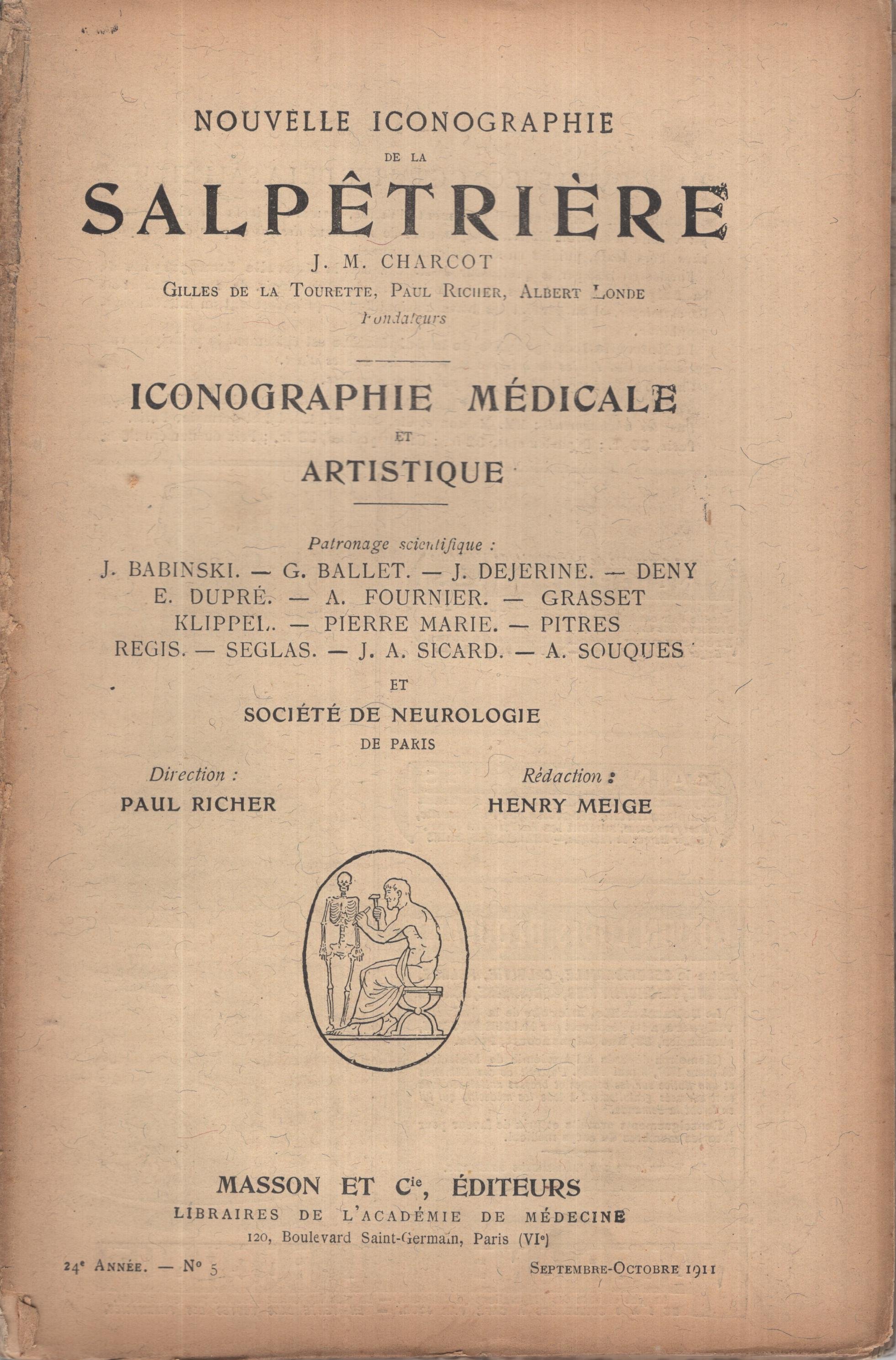 Nouvelle Iconographie de la Salpêtrière n° 5 septembre octobre 1911 by ...
