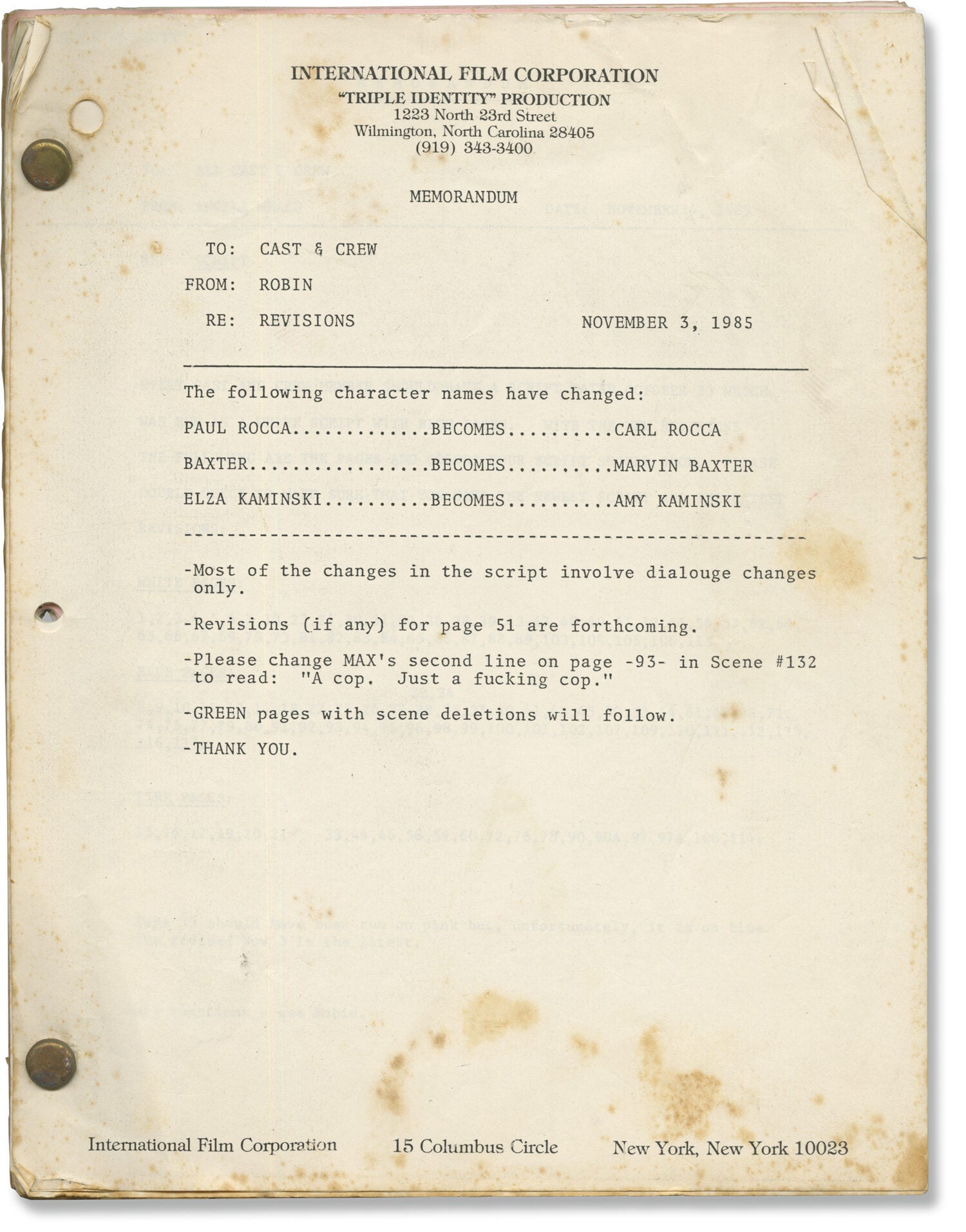 Raw Deal [Triple Identity] (Original screenplay for the 1986 film) de Arnold Schwarzenegger ...