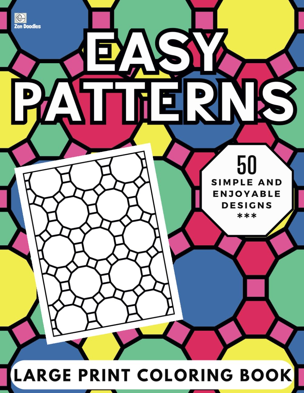 Easy Patterns Large Print Coloring Book: A Unique Collection of Simple ...