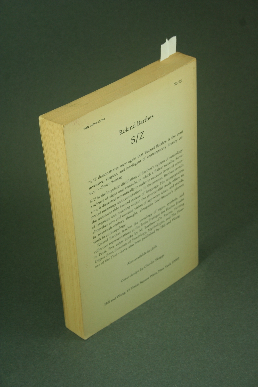 S/Z. Translated by Richard Miller. Preface by Richard Howard by Barthes ...