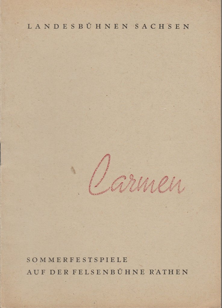 Programmheft Georges Bizet CARMEN Sommerfestspiele auf der Felsenbühne ...