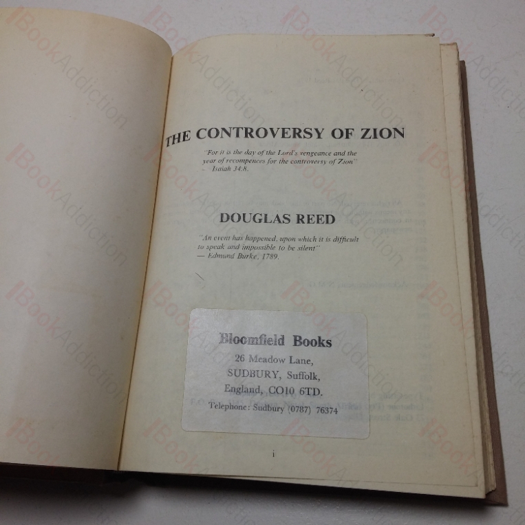 The Controversy of Zion by Reed, Douglas: Good Hardcover (1978) 1st ...