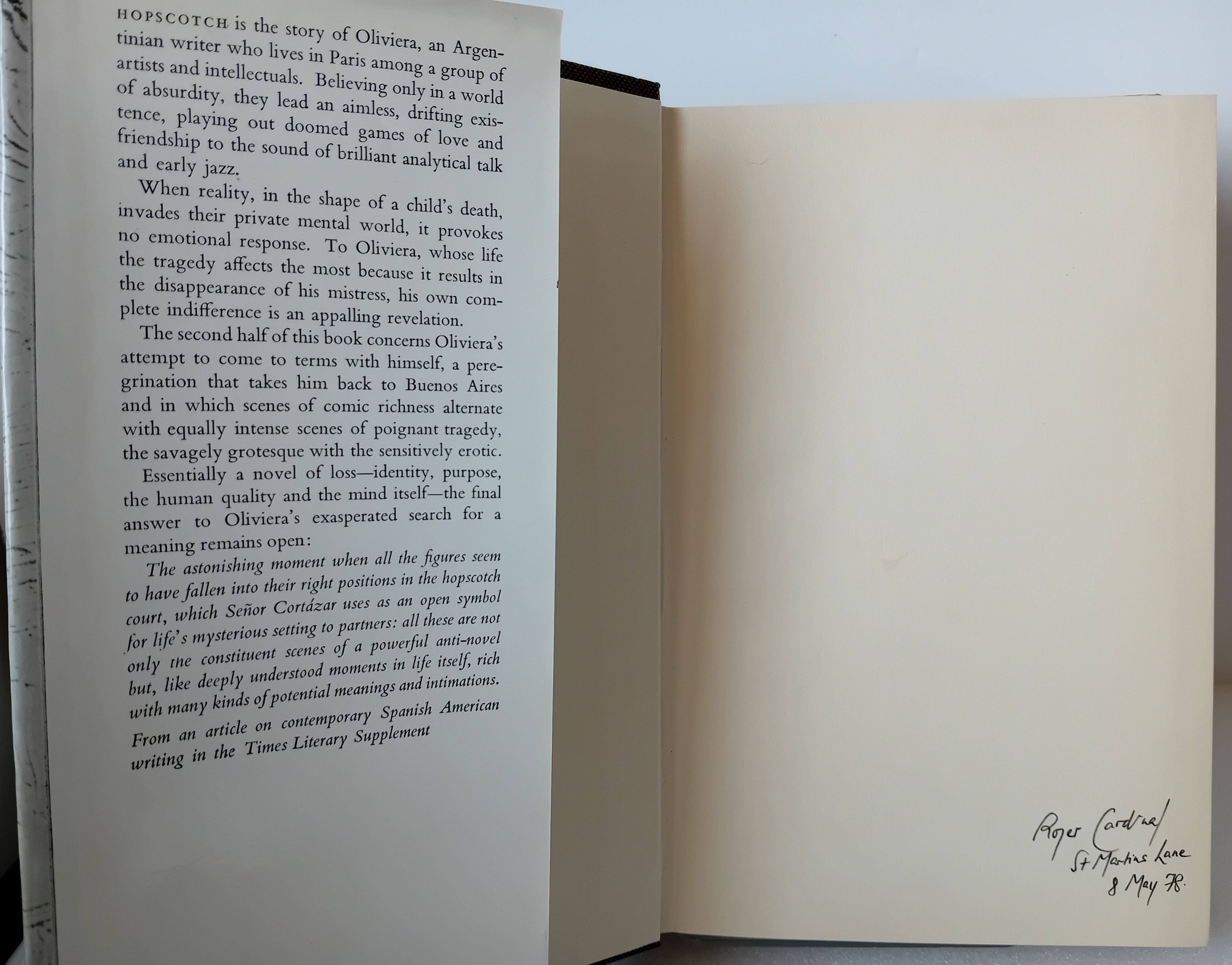 Hopscotch *UK 1st Edition* von Julio Cortazar: Very Good Hardcover ...